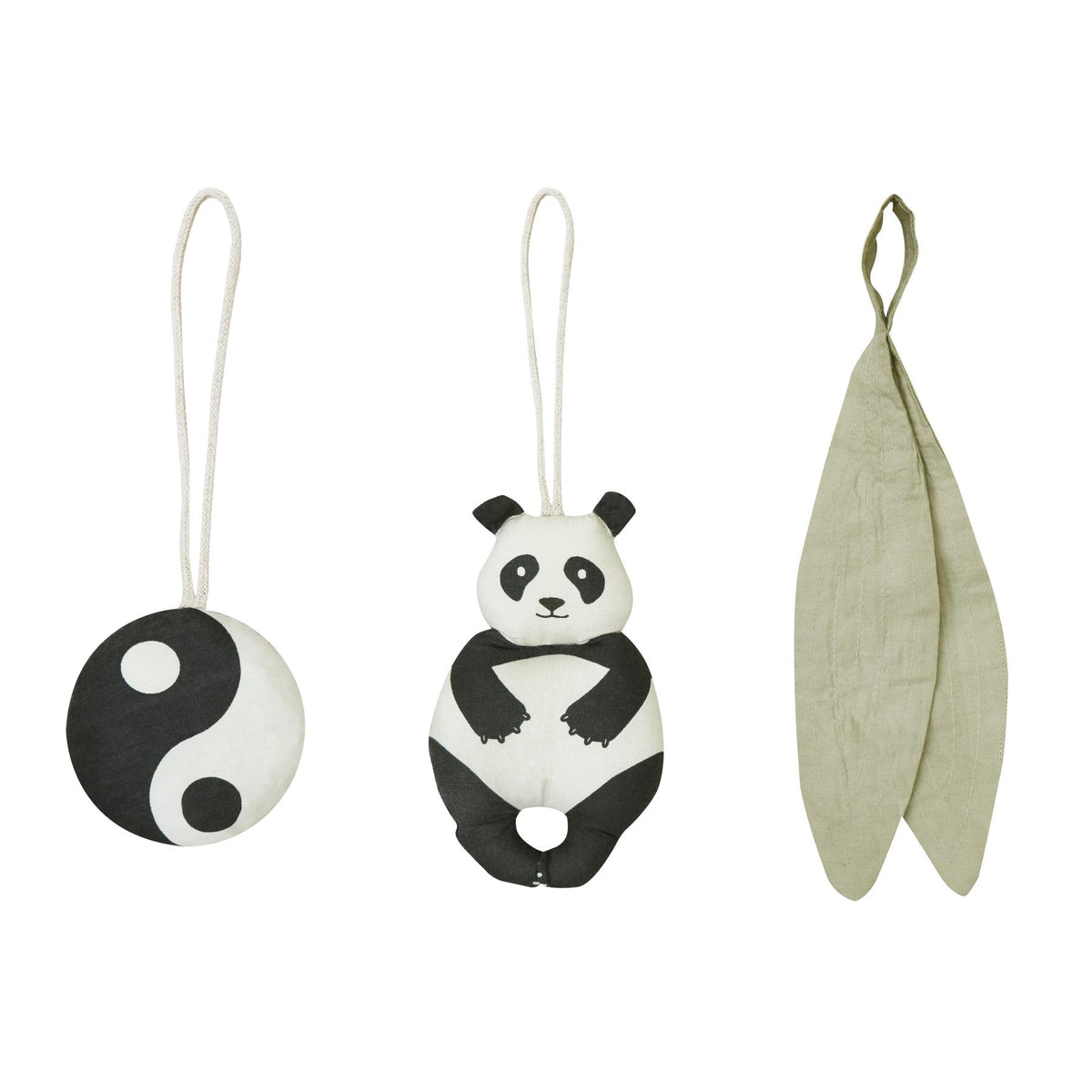 Rugs by Roo | Panda Rattle Toy Set - Soft Baby Hangers